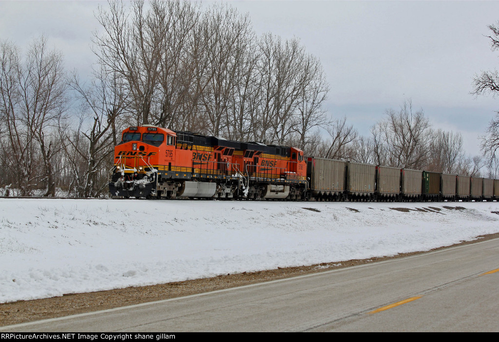 BNSF 5795 Leads a coal load back north.